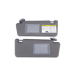 Driver and Passenger Side Sun Visor Set Gray Without Light - Left and Right Compatible with Toyota Tacoma 2005-2012 - Replaces 74320-35C10-B0,74320-04181-B1,74320-35B50-B0,74310-35C20-B0, 7431004111B1