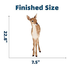 RoyoLam Cute Deer Wall Decal Nursery Animal Fawn Wall Sticker Removable Peel and Stick Waterproof Wall Art Decor Stickers for Kids Baby Classroom Living Room Playing Room Bedroom