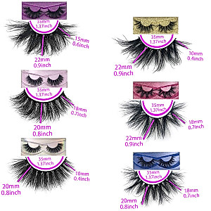 Mink Lashes bulk MIKIWI 6 Styles 30 Pack, 3D Mink Lashes wholesale,15-20mm Fluffy Long wispy lashes Real Mink Eyelashes