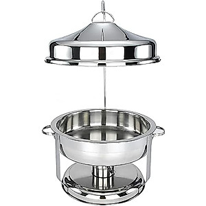 9L Full Size Round Chafing Dish with Hanger, Stainless Steel Chafer Set Buffet Food Warmer Keeps Food Warm in All Catered Events