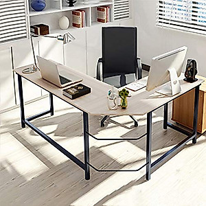 melupa L-Shaped Desk Computer Corner Desk, Home Office Gaming Table, Sturdy Writing Workstation, Space-Saving, Easy to Assemble