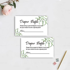 FARHTINANFX Diaper Raffle Tickets for Baby Shower 3.5" x 2" with Name Line, for Girl or Boy Baby Shower Invitations, Baby Shower Games(50 Pack)