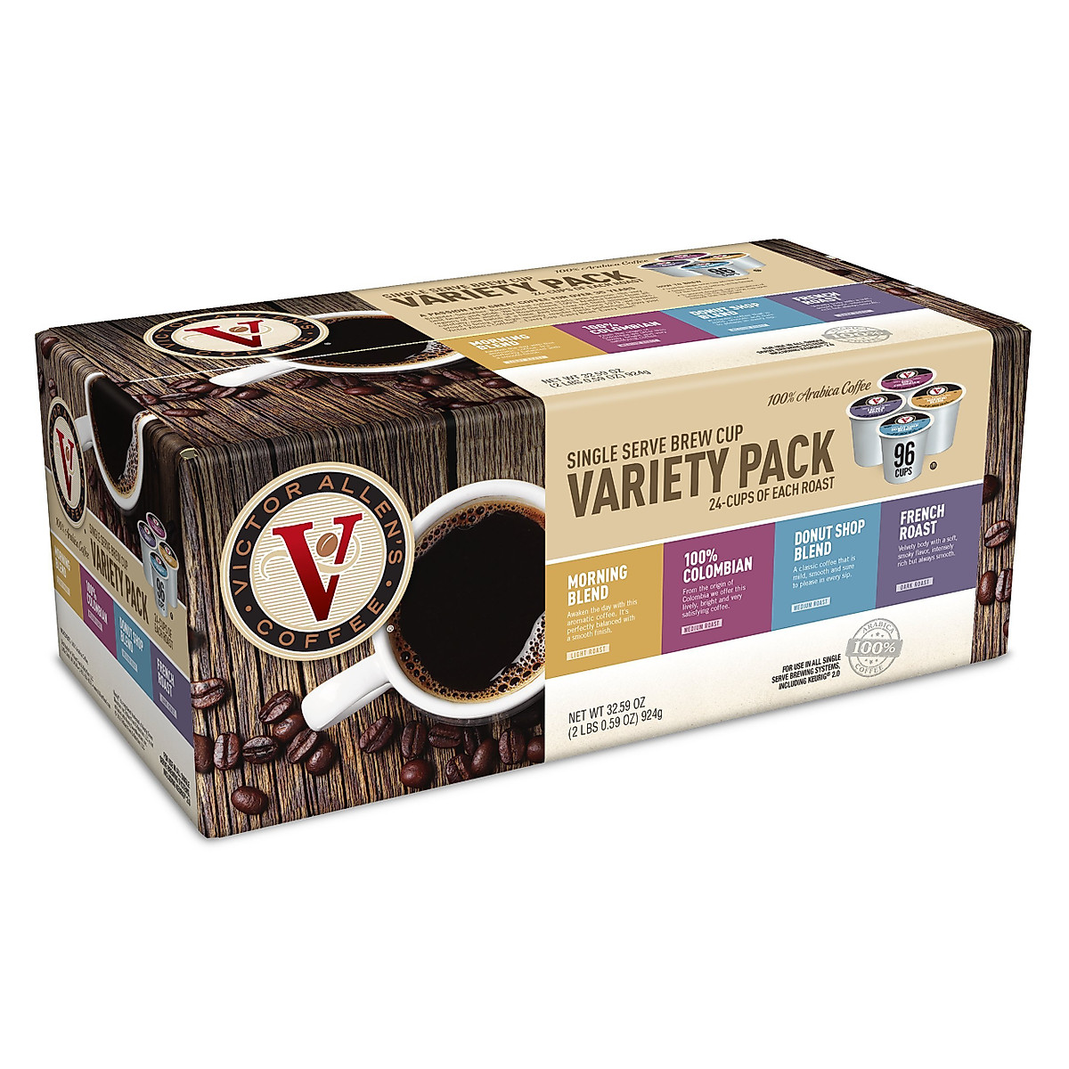 Victor Allen's Coffee Variety Packs (96 Count) for Keurig Brewers
