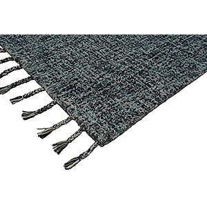 LOOMINAIRE Handmade Carpet Nomad Midnight Blue Wool Natural Fiber Easy Maintenance Rug for Living Room Bed Room Family Room Floors (8' x 10')