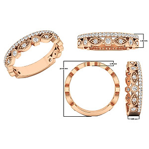 Dazzlingrock Collection 0.45 Carat Round White Diamond Eternity Wedding Band for Ladies in 14K Rose Gold Size 5
