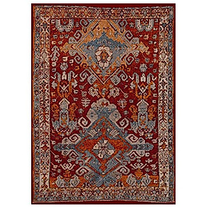 LUXE WEAVERS Moroccan Floral Red 5x7 Area Rug for Living Room