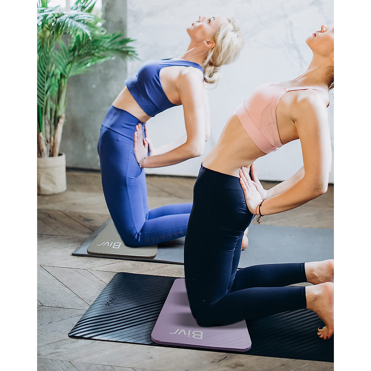 BIVR Portable Yoga Knee Pad Extra Thick Large 12 Inch Wide Cushion for Pilates Fitness Gardening Sitting Kneeing Support for Joints and Lower Spine (Metallic)