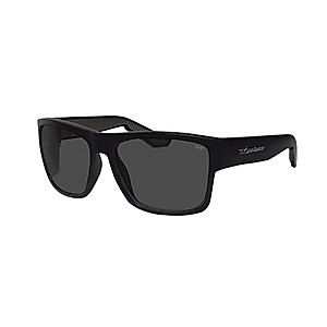 BOMBER Safety Glasses for Men Women - Smoke Safety Lens, Matte Black Frame with Removable Side Shields, ANSI Z87+ Compliant Safety Eyewear - CL103