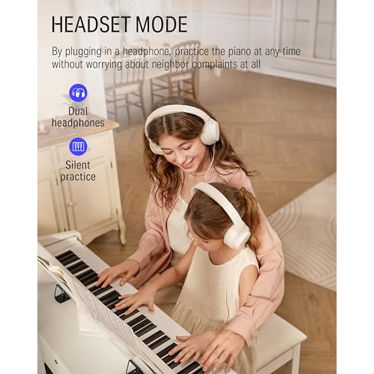 Donner DDP-100 Digital Piano White with Piano Bench