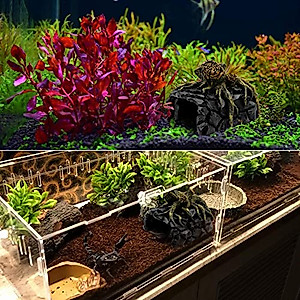 MINYULUA Reptile Terrarium Hideout Rock Hide Cave Turtle Reptile Basking Hide Habitat Hideout for Bearded Dragon Tortoise Lizards Spiders Fish Amphibians Aquarium