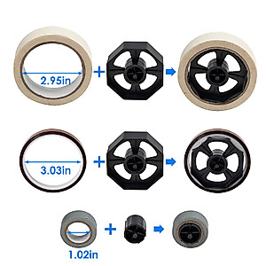 IHOMECOOKER Desktop Tape Dispenser Adhesive Roll Holder (Fits 1" & 3" Core) with Weighted Nonskid Rose red