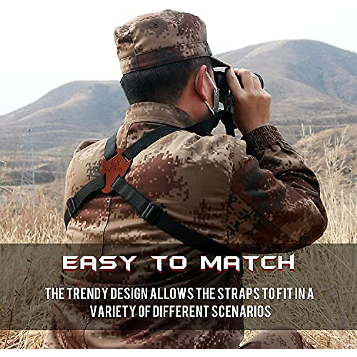 Binocular Harness Strap, X-shaped Decompression Binocular Strap, Binocular Chest Harness Suitable for Birding, Hunting, Hiking, and Rescue Activities