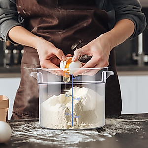 Suclain 4 Pcs 6 Quart Food Storage Container with Lids Clear Proofing Containers with Scale Handle for Bread Dough Rise Home Restaurant Food Storage(Blue)