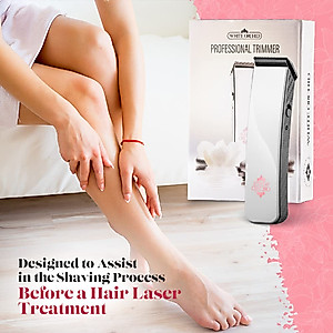 White Orchid Medi Spa Electric Hair Trimmer - Women's Cordless, Rechargeable, 3-Attachment Set for Facial Hair, Trimming, Travel, Shaving