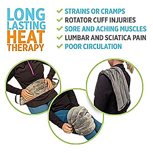 Extra Large Microwavable Heat Pack with Handle, Heating Pack for Shoulders, Neck, Knee and Stomach Cramps, Hot or Cold Reusable Heat Pack, Cordless and Portable Microwavable Heat Pack with Handle