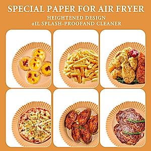 150PCS Air Fryer Disposable Paper Liner, Nantala Round Air Fryer Paper Liners, Parchment Paper Non-Stick, Water-proof, Food Grade Paper Liner for Baking Roasting Microwave (6.3 Inch)