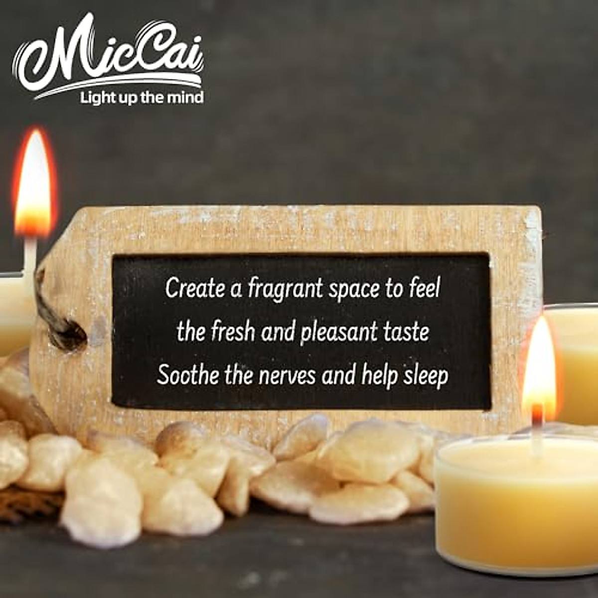 MicCai Vanilla Scented Small Candles - 8 Pack | Burning time 4-5 Hours Each | Made of Natural Soy Wax | Create a Relaxing Atmosphere | Scented Home Decor-Tea Candle-Vanilla Series