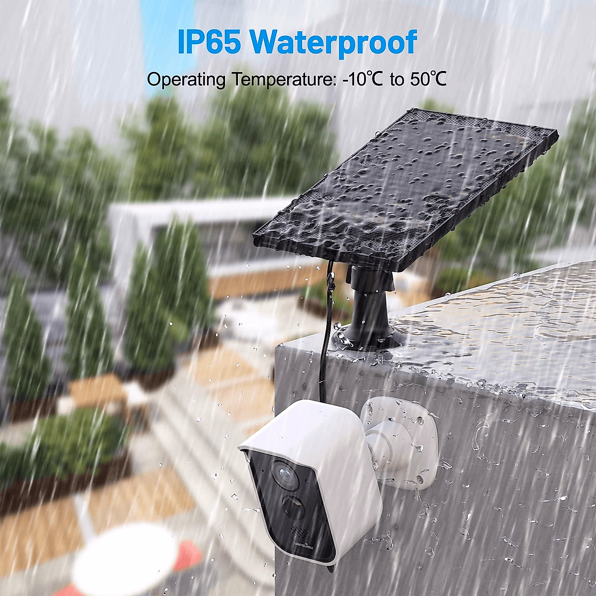 Wansview Solar Panel for Security Camera, 6V 3.2W Solar Chargers Compatible with Outside Solar/Battery Powered Camera, IP65 Waterproof Solar Battery Charger with 10FT Type-C Charging Cable (No camera)