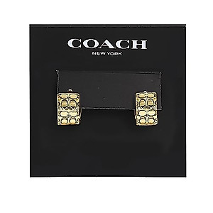 Coach Women's Signature Quilted Huggie Earrings