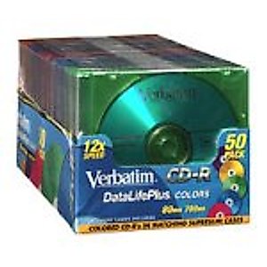 Verbatim 50-Pack of 80-Minute Color CD-R Discs (CDR50SLIM)