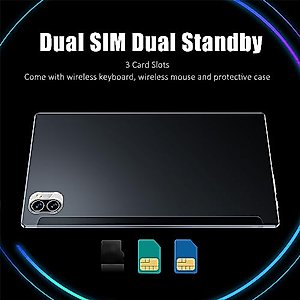 Gugxiom 2 in 1 Tablet, 10.1 Inch Android 12 Tablet with Keyboard, Case, Mouse, 6GB ROM 128GB RAM, Octa Core Processor, 8MP Camera, 2.4Ghz, 5Ghz WiFi (US Plug)