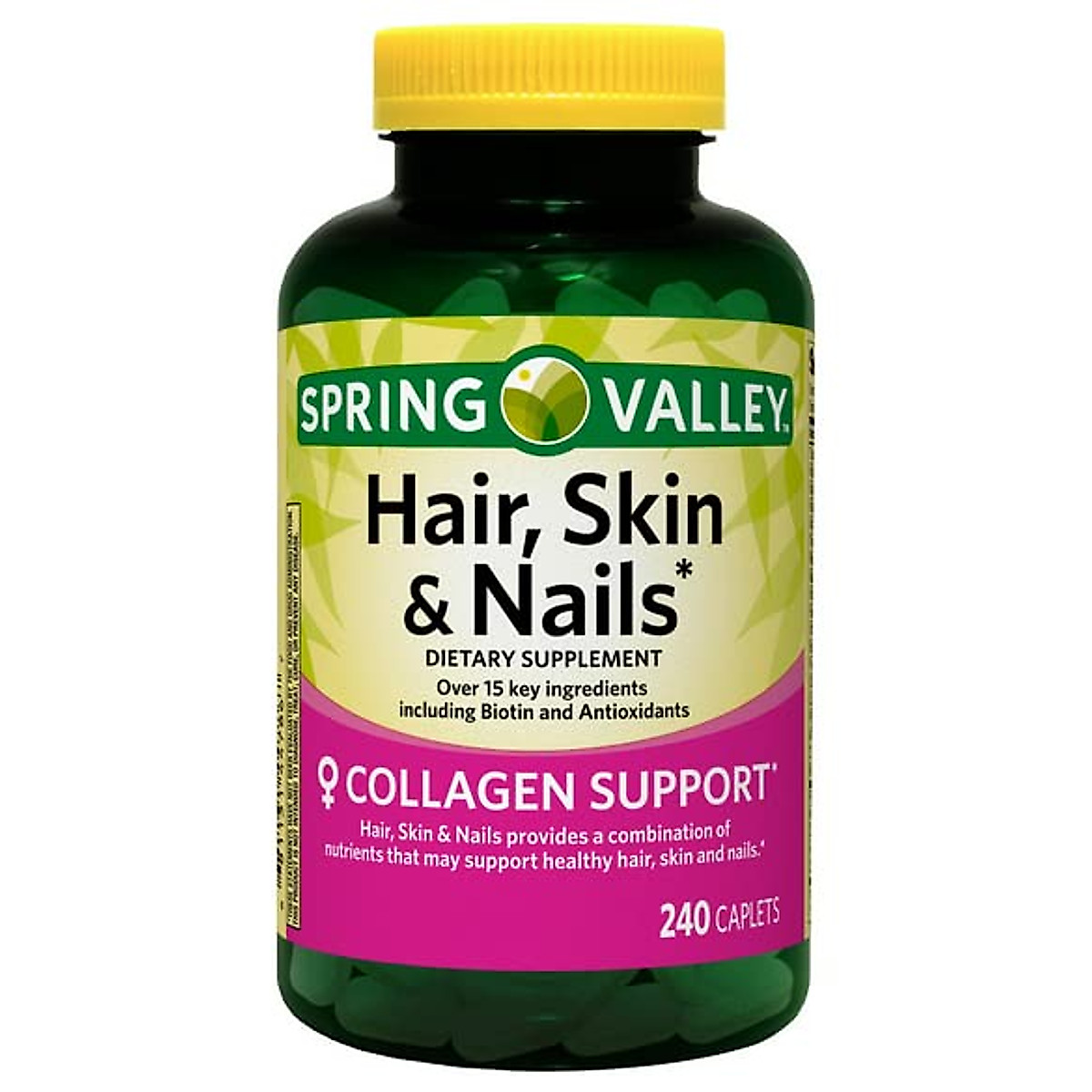 Spring Valley - Hair, Skin & Nails, Over 20 Ingredients Including Biotin and Collagen, 240 Caplets