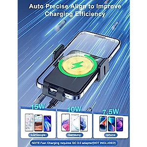 Wireless Car Charger, MOKPR Auto-Clamping Car Mount 15W/10W/7.5W Fast Charging Air Vent Car Phone Mount Compatible with iPhone 14/13/13 Pro/12 Pro Max/12 pro/12/11/10/8 Series, Samsung Galaxy Series