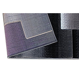 Masada Rugs, Modern Contemporary Area Rug, Purple Grey Black (5 Feet X 7 Feet)