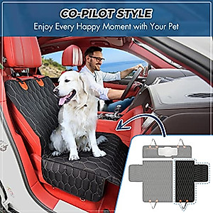 Chumajor 6-in-1 Dog Car Seat Cover for Back Seat,60/40 Split 100% Waterproof Dog Hammock for Car,Trucks Suvs-Scratchproof Nonslip Back Seat Protector for Dog