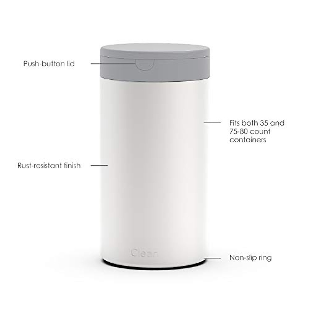 Spectrum Diversified Decorative Refillable Wet Dispenser for Household, Stylish Holder for Cleaning Wipes, Extra Large, White