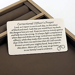 CHOORO Correctional Officer Prayer Wallet Card Insert Correctional Officer Jewelry Christian Gift Religious Jewelry Gift from Correctional Officer (Correctional Officer Prayer Wallet Card)