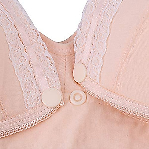 AYNEFY Nursing Bra Lightly Padded Cotton Nursing Breast Feeding Prevent Sagging Pregnant(M(34=75)-Beige)