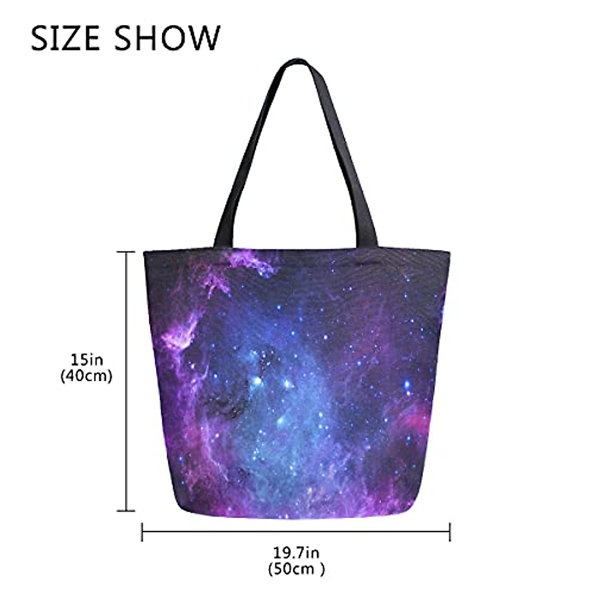 Top Handle Handbags 96 Shoulder Tote Bag Universe Galaxy Nebula Space Tote Washed Canvas Purses Bag for Women Girls