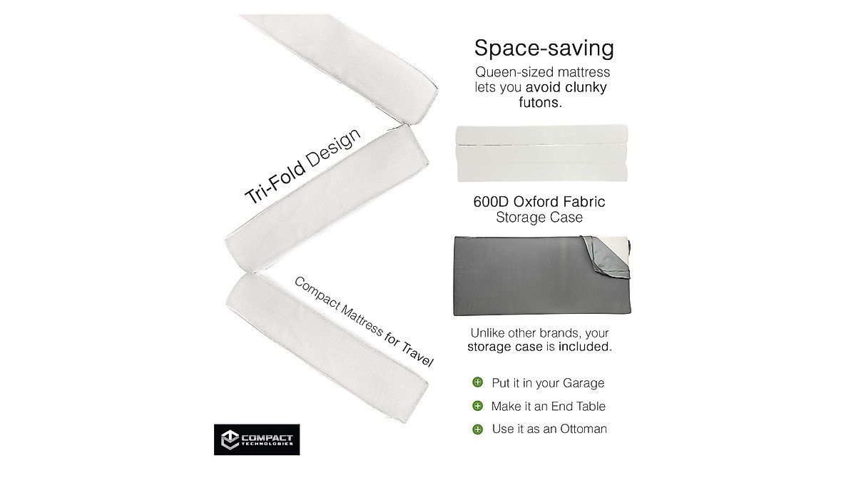 CT Compact Folding Memory Foam Mattress - Cozy & Portable