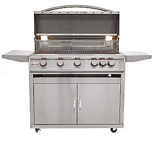 Blaze Freestanding Grill with Lights (BLZ-5LTE2-NG-BLZ-5-CART), 40-inch, Natural Gas