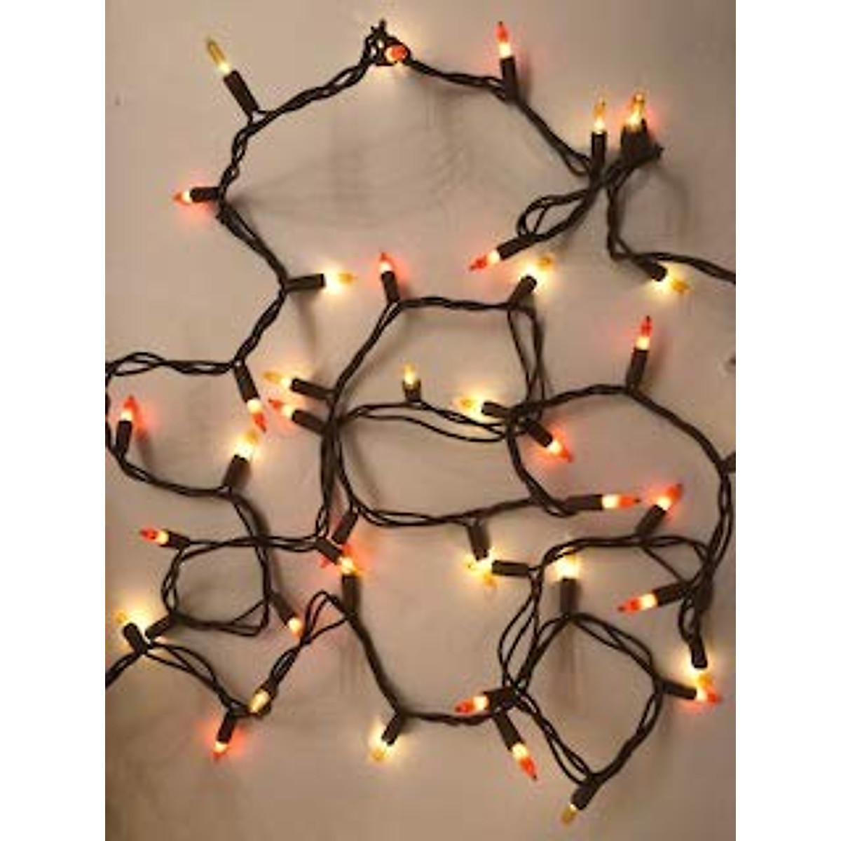 Harvest LED Fairy Lights Fall Mini Lights Amber Orange Golden Yellow Autumn Decor Fairy String Lights Indoor/Outdoor Halloween Parties Garden Patio Thanksgiving Fall Weddings 50 Lights 12 ft (1 Set)