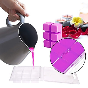 Wax Melt Molds 100 Packs Wax Melt Clamshells 6 Cavity Cubes Clamshells Clear Empty Plastic Cube Tray for Wickless Tarts Candles by DGQ