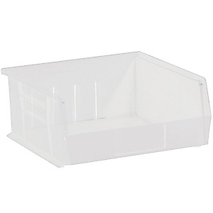 Great Box Supply Plastic Stack & Hang Bin Boxes, 10 7/8" x 11" x 5", Clear, 6/Case