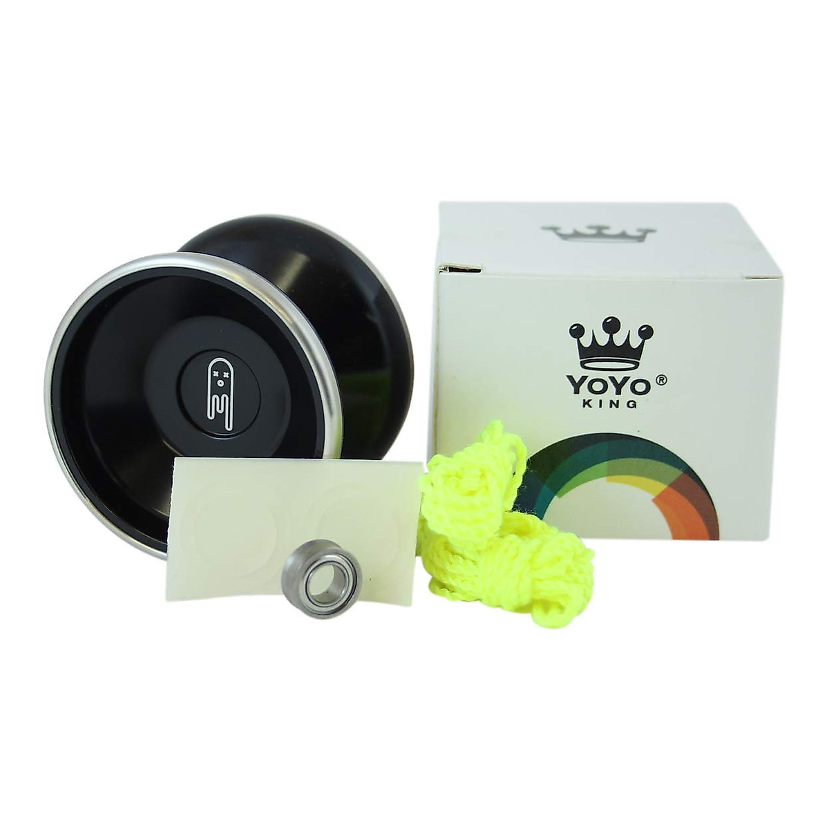 Black Yoyo King Ghost Bi Metal Aluminum and Steel Professional Trick Yoyo with Ball Bearing Axle and Extra String