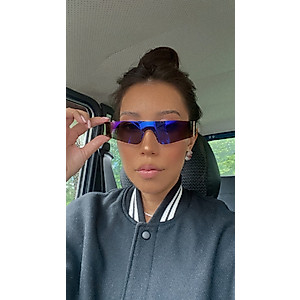 FEISEDY Futuristic Visor Punk Sunglasses Rimless One Piece Goggles Miorred Shades Women Men B2927