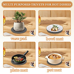 Nagobi 6 Coasters for Drinks, Trivets for Hot Dishes, Heat Resistant Hot Pads, Thick Cotton Pot Holders, Home Essentials, Kitchen Decor for Table & Countertops(Gray)