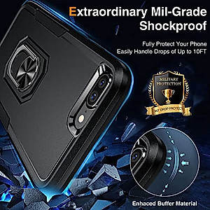 Nineasy for iPhone 8 Plus Case, [4 in 1] iPhone 7 Plus Case with[2Pcs 9H Glass Screen Protector] Built-in[360° Ring Stand] [10FT Military Dropproof] Shockproof Phone Case for iPhone 8 Plus/7 Plus 5.5"