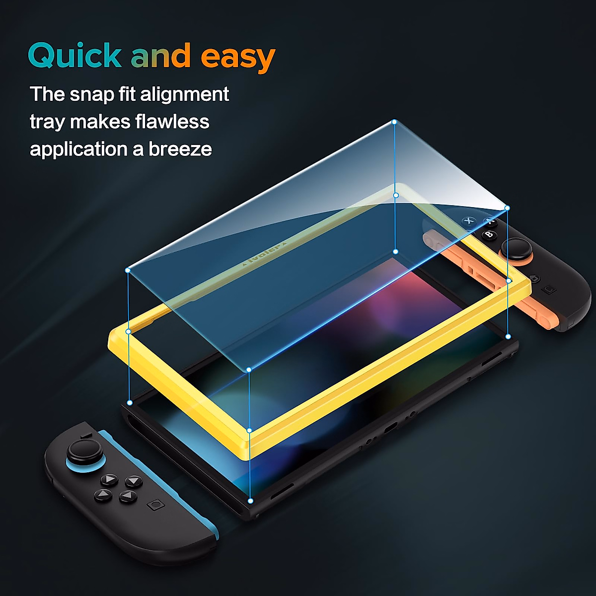 ivoler 4-Pack Screen Protector Tempered Glass for Nintendo Switch 2 [7.9 inch] 2025 with [Alignment Frame] Travel Case Friendly Accessories Transparent Clear Screen Protector for Nintendo Switch 2