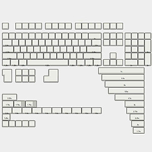 HFSECURITY 142 Keys XDA Blank Keycaps for Cherry Mx Switch Mechanical Gaming Keyboard Decoration DIY No Backlit Grey White Color Key Caps (142whitekeycaps)