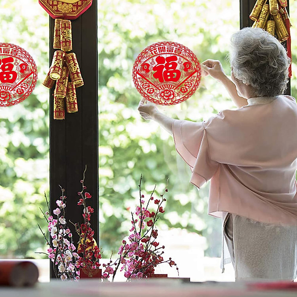 TOARTi 2024 Chinese New Year Decoration Chinese Couplet, Chunlian,Red Envelope, Red Lantern,Fu Character for Spring Festival Party Decor,Happy New Year Supplies