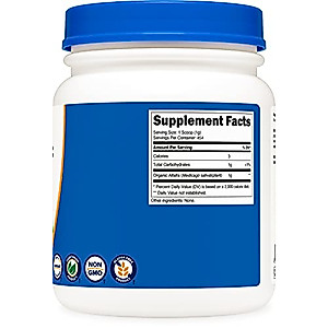 Nutricost Organic Alfalfa Powder 1LB - USDA Certified 100% Organic, Vegetarian, Non-GMO, Gluten Free