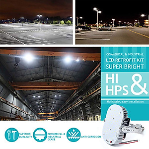 Hytronics 120W LED Retrofit Kit,700W MH/HPS Equivalent,100-277V 5000K 14400 Lumens,ETL/cETL/DLC Listed,Replaces Street/Area Light,High Bay,Gas Station Light,Wall Pack Light.