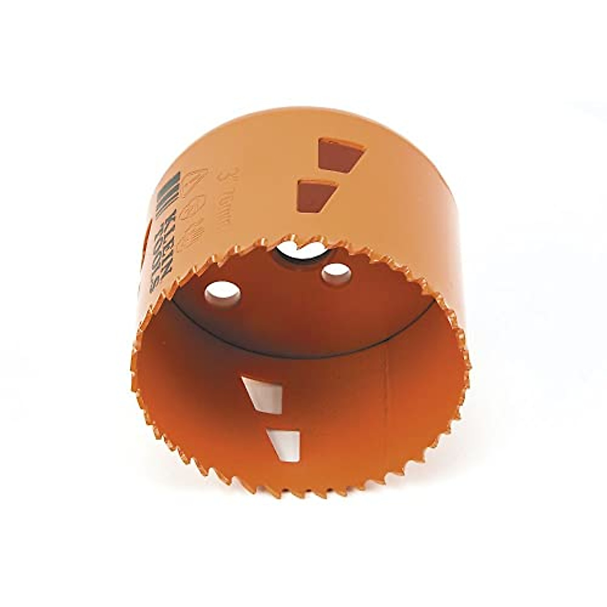 Klein Tools 31948 3-Inch Bi-Metal Hole Saw for Steel Cutting, Heavy-Duty Hole Saw with Multiple Leverage, Cuts Iron, Aluminum, Wood, Plastic