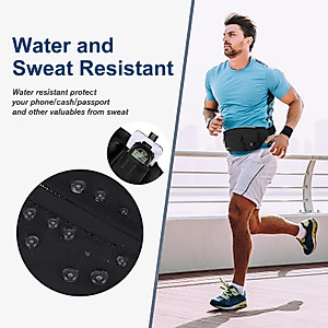 MAXTOP Large Crossbody Fanny Packs for Men Women Black Running Travel Belt Fashionable Waist Pack,Passport Bag for Yoga Gym Jogging Workout Fitness Exercise Dog Walking,Gift for Runner