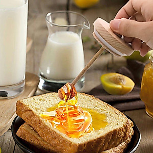 TOFOAN Honey Jar with Dipper and Lid Cover Crystal Beehive Glass Honey Pot for Home Kitchen Store Honey and Syrup, Clear Gorgeous Bee Decor, Honey Container 17 Oz (Honey Jar)